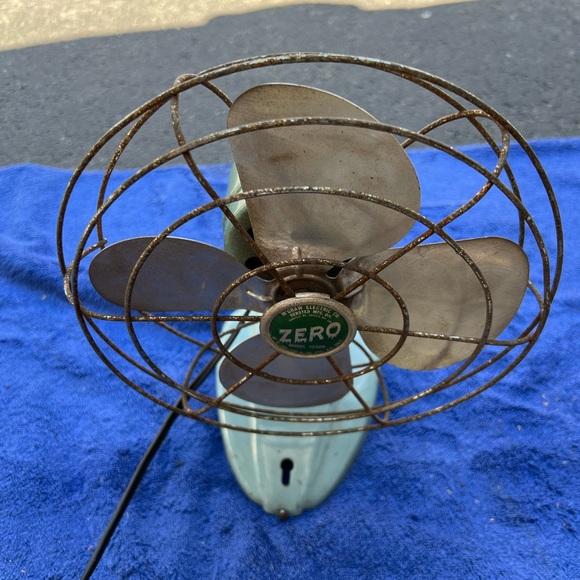 ZERO | Accents | Vintage Zero Wall Mount Green 5s Metal Fan | Poshmark